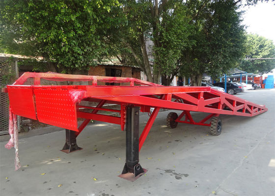 Single Safety Fence design Mobile Yard Ramp For Container or Truck